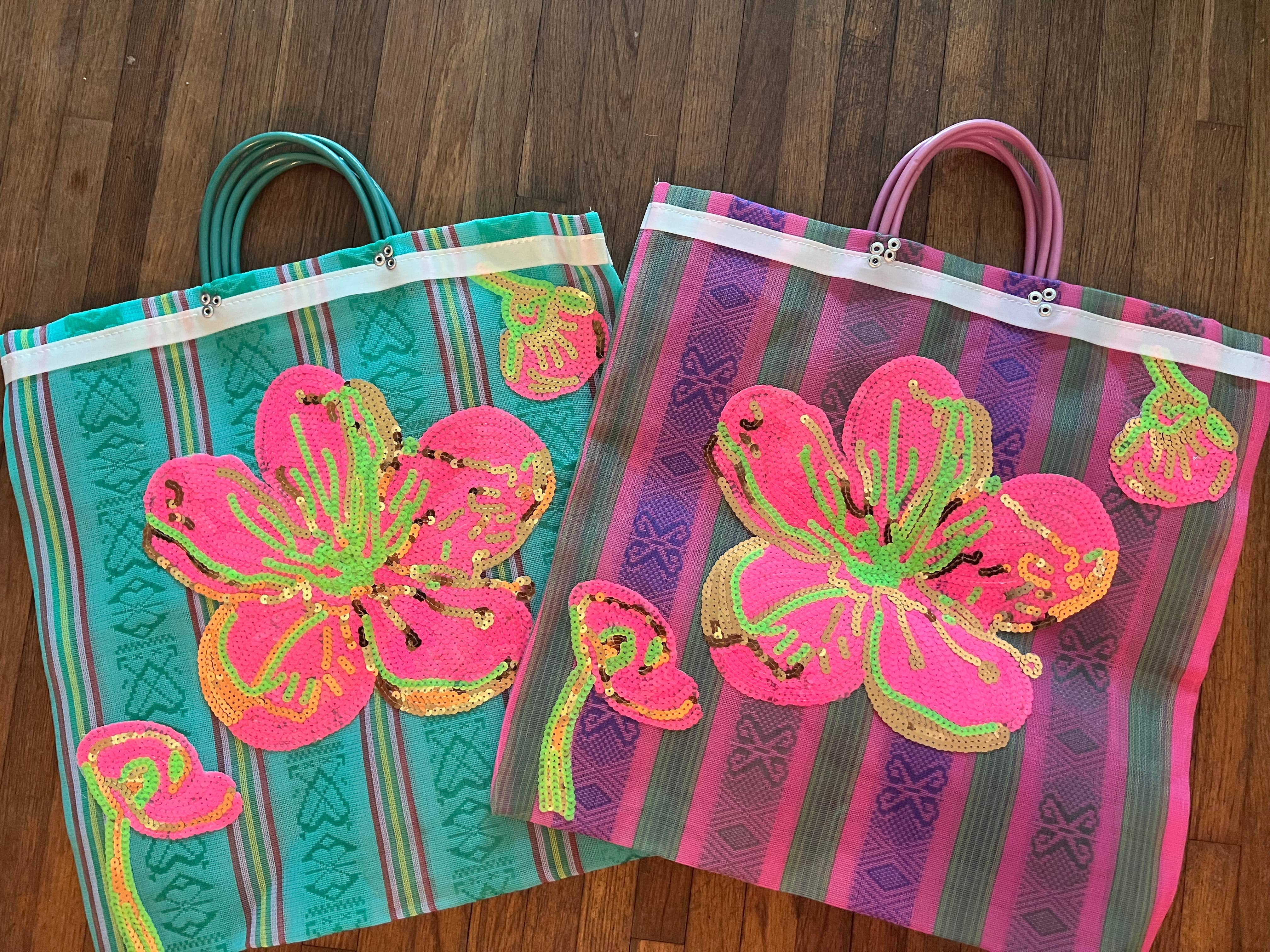 Mesh Large bags - flower – Mi Vida Uvalde