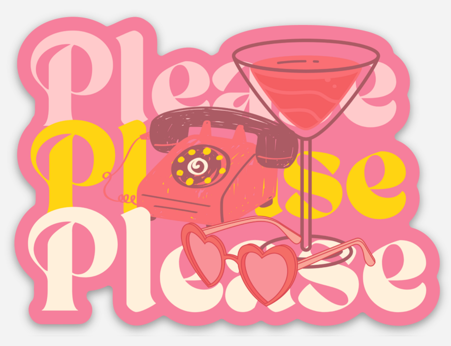 Please Please Please Sticker (Sabrina Carpenter) – Mi Vida Uvalde
