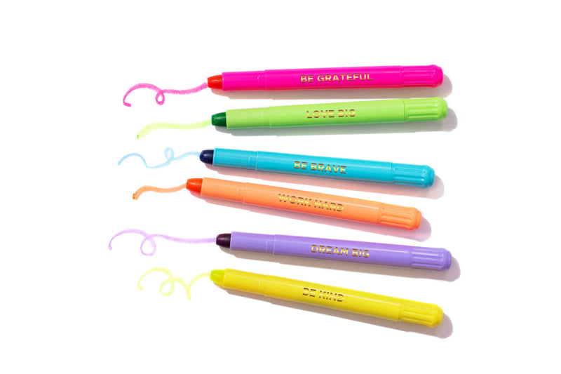 Wax Highlighter Set - Motivational - Asst Clrs - 6 Piece Set – Mi Vida ...
