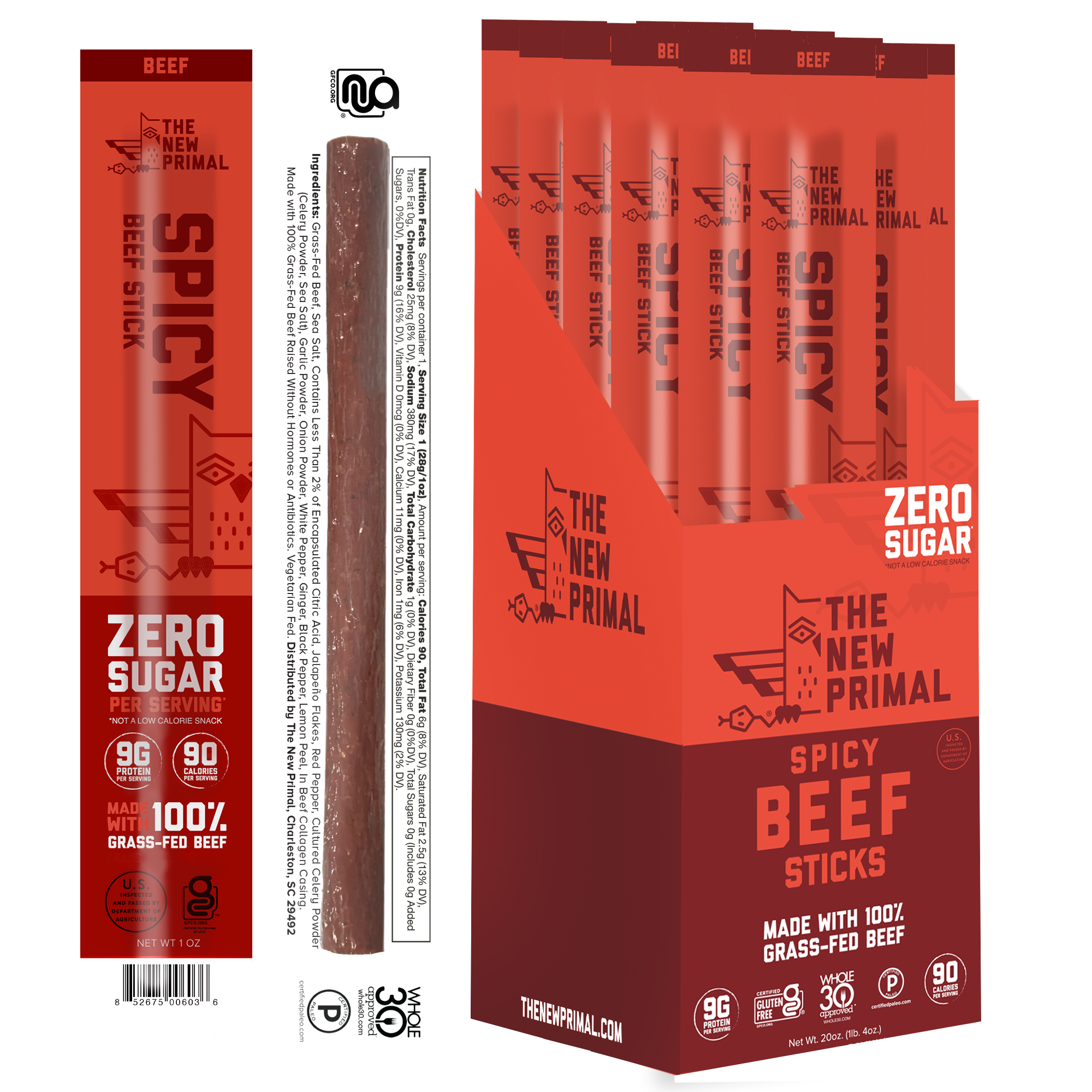 Spicy Beef 100% Grass-Fed Meat Sticks, Zero Sugar – Mi Vida Uvalde