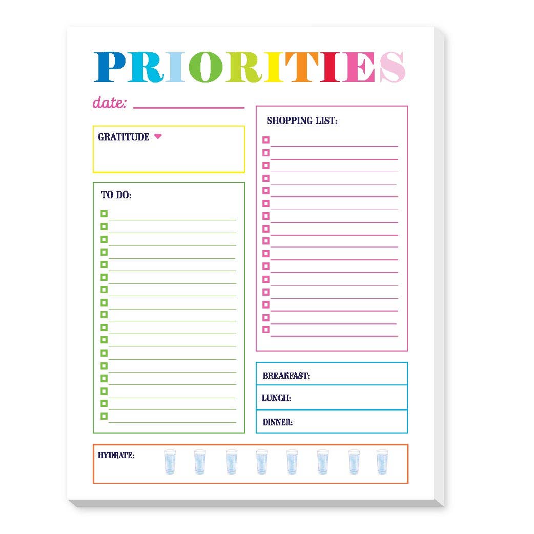 PRIORITIES PLANNER NOTEPAD – Mi Vida Uvalde