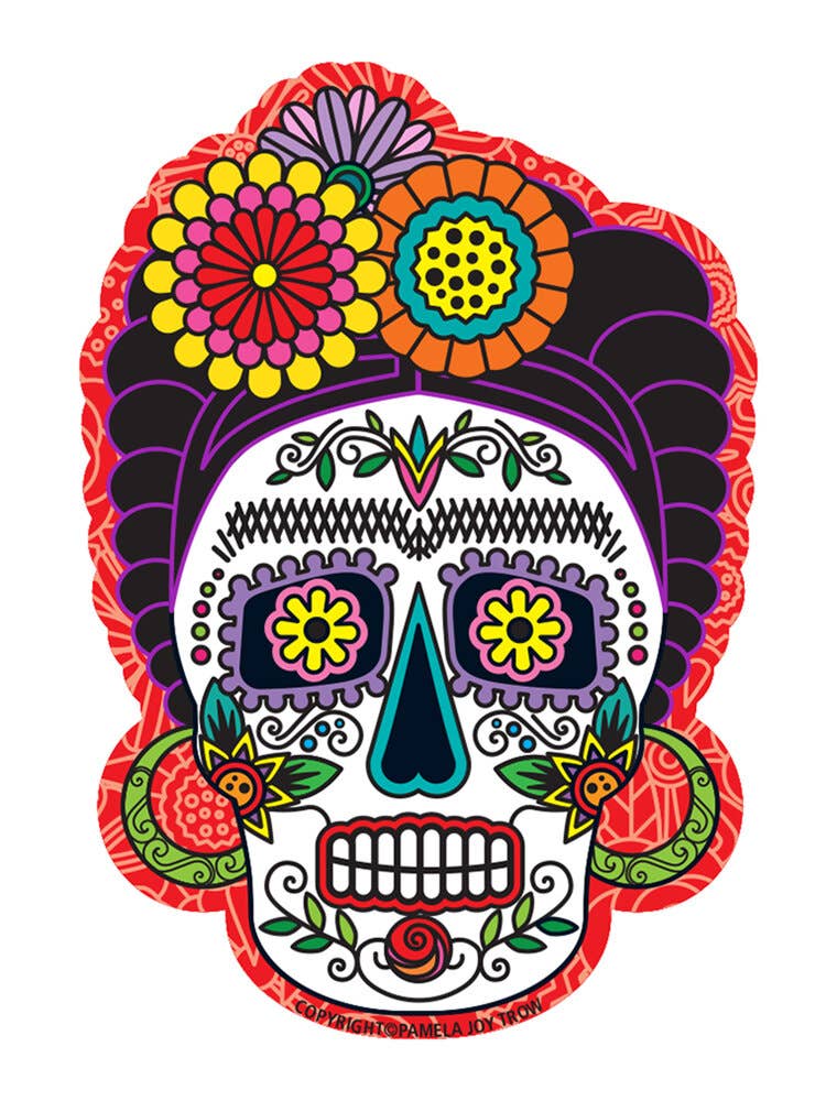 Frida Sugar Skull Sticker – Mi Vida Uvalde