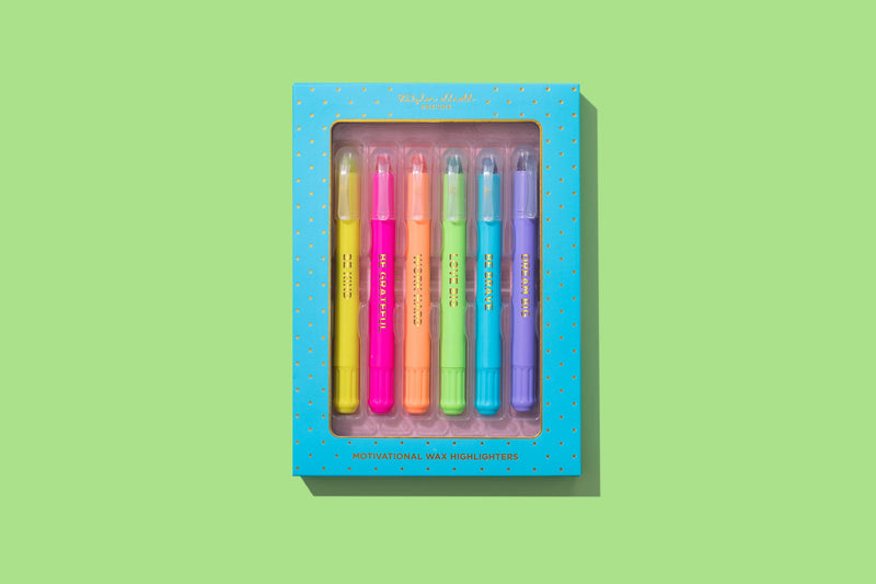 Wax Highlighter Set - Motivational - Asst Clrs - 6 Piece Set – Mi Vida ...