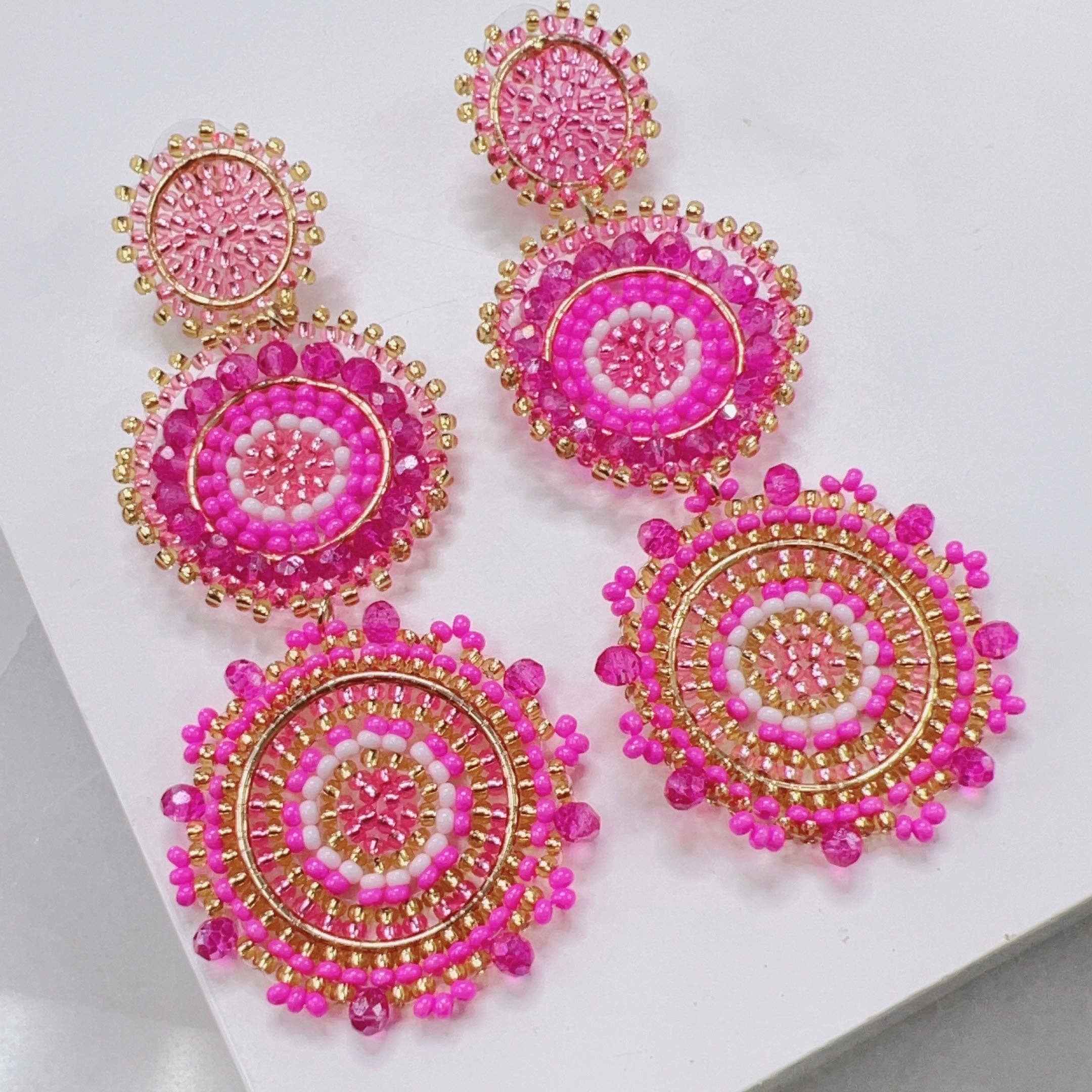 Chelsea Pink Beaded Circle – Mi Vida Uvalde